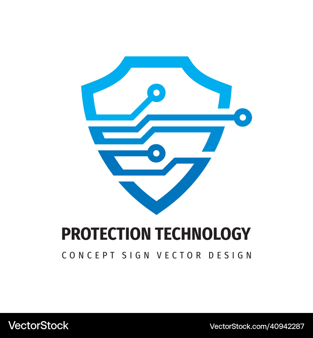 Data protection technology - logo Royalty Free Vector Image