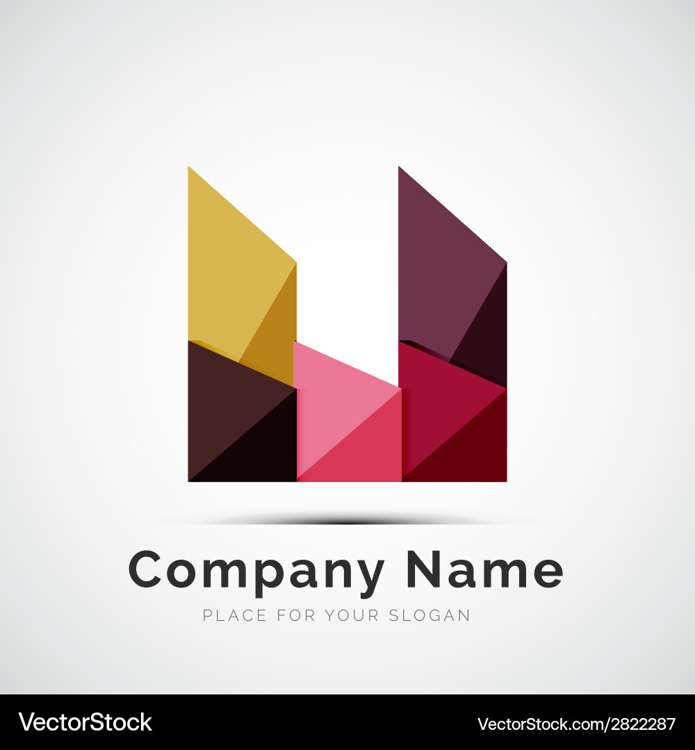 Geometric shape company logo Royalty Free Vector Image