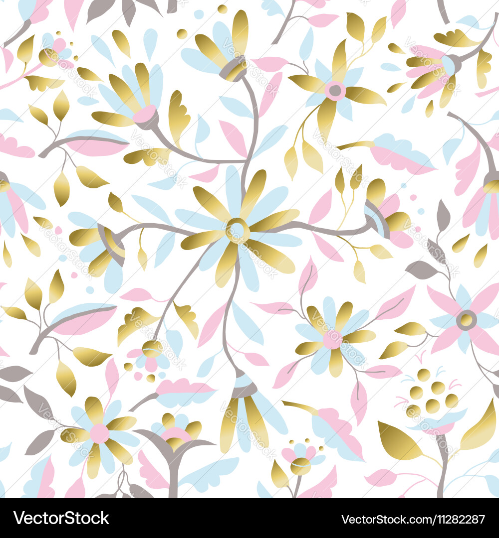 Gold flower decoration seamless pattern design Vector Image