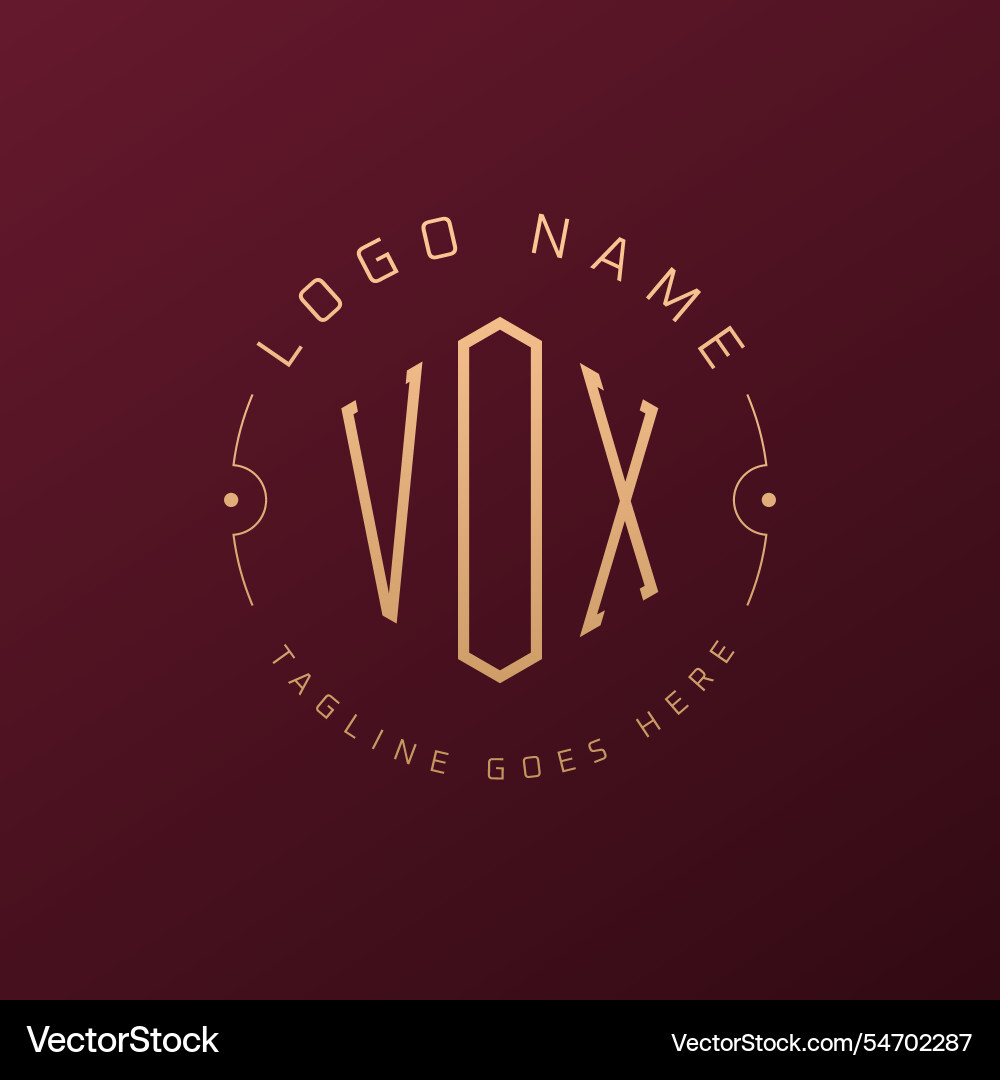 Luxury vox logo design elegant letter Royalty Free Vector