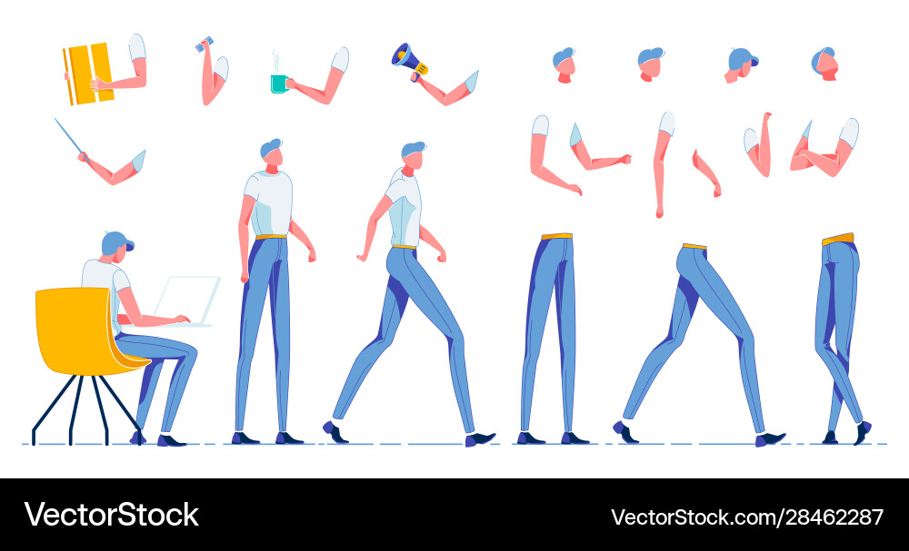 Male person objects for worker constructor Vector Image