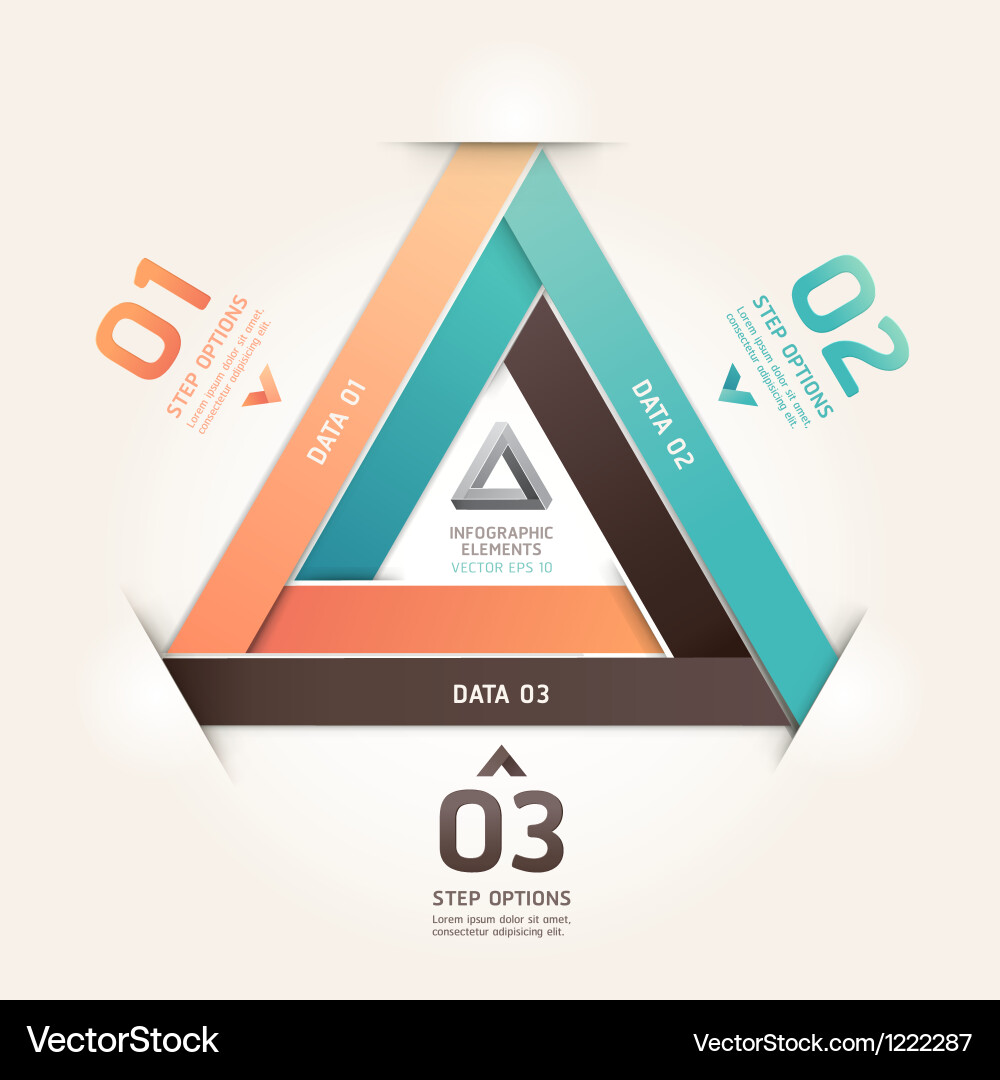 Modern infinite triangle origami Royalty Free Vector Image