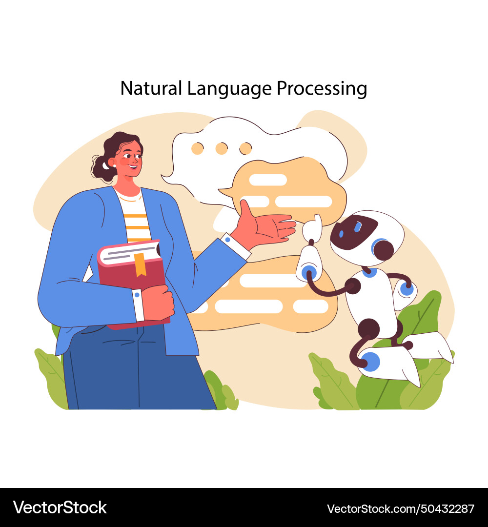 Natural language processing concept flat Vector Image Natural language processing concept flat Vector Image