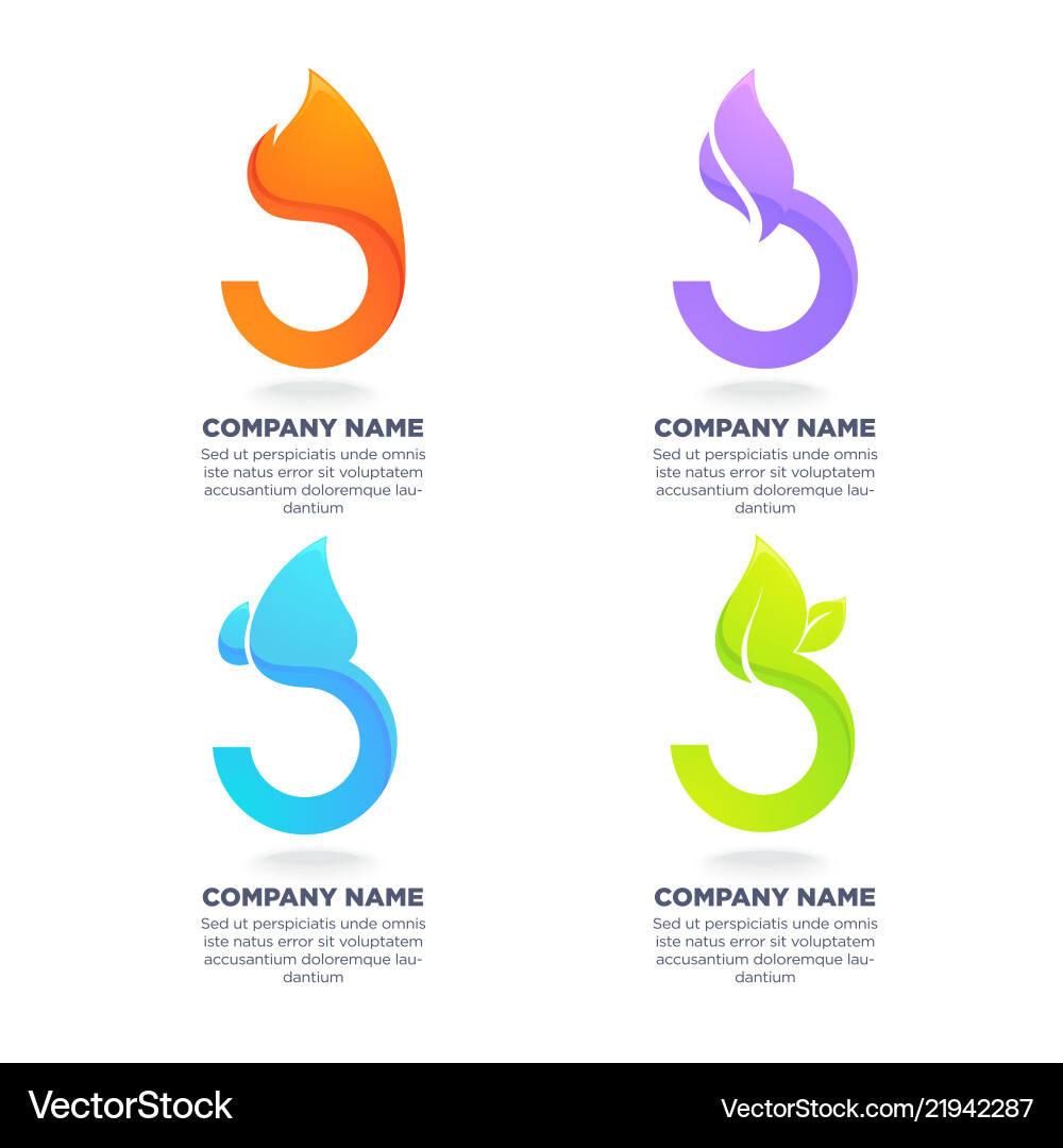 Nature symbols four elements for your logo Vector Image