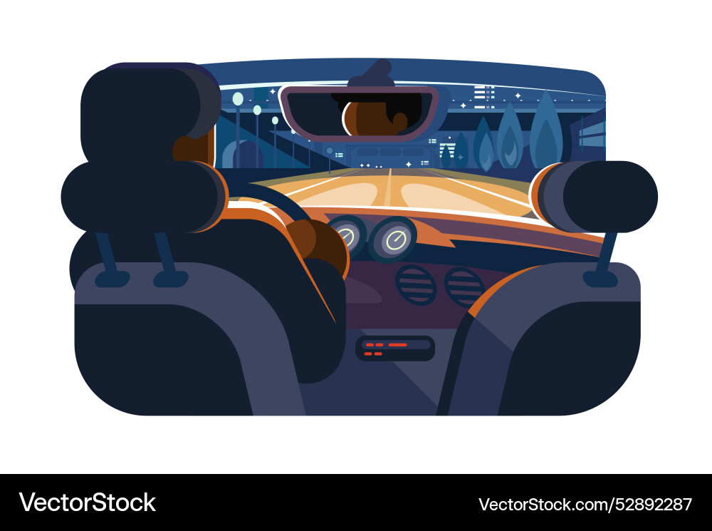 Night ride car Royalty Free Vector Image - VectorStock