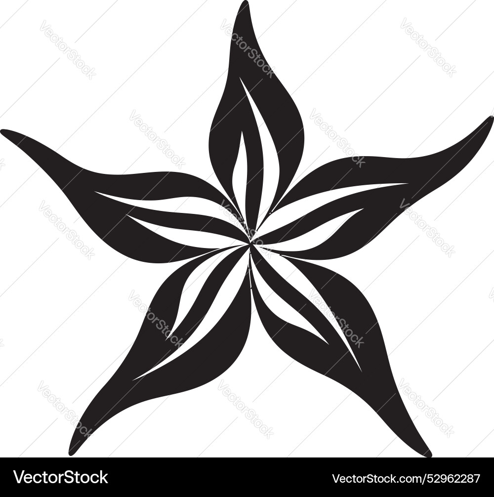 Oceanic elegance black starfish marine charm Vector Image