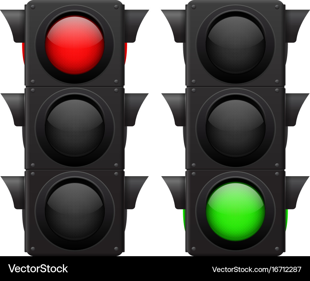 Red and Green Traffic Lights Royalty Free Vector Image