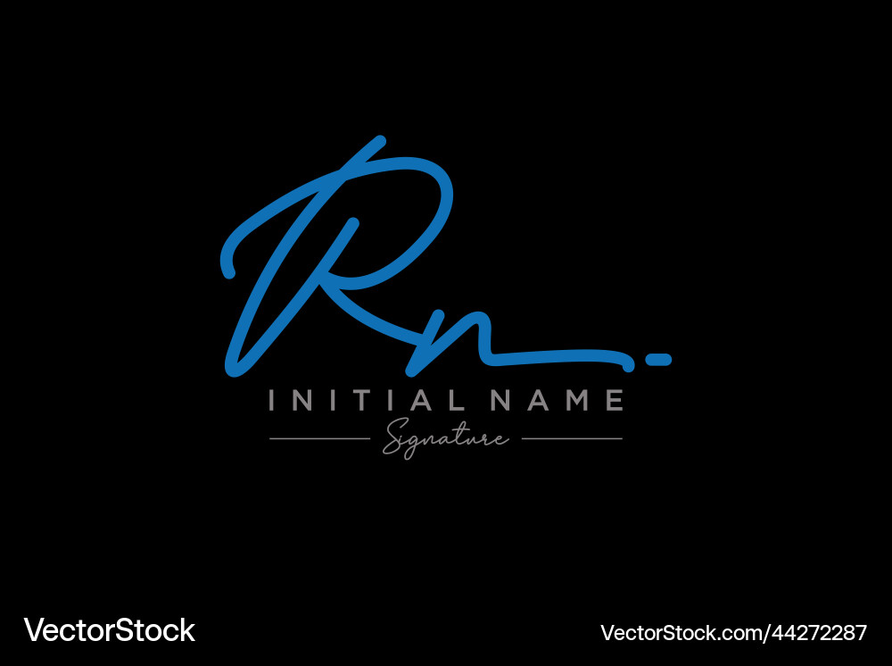 RN Signature Logo - Calligraphy Template Vector Image