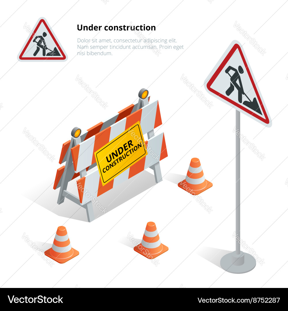 Road repair under construction sign repairs Vector Image