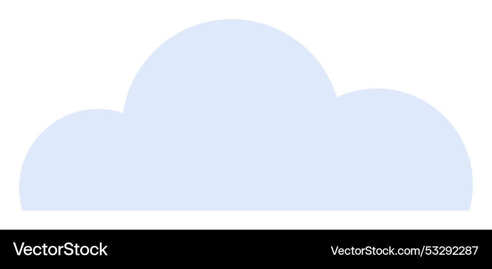 Simple blue cloud shape on white background ideal Vector Image