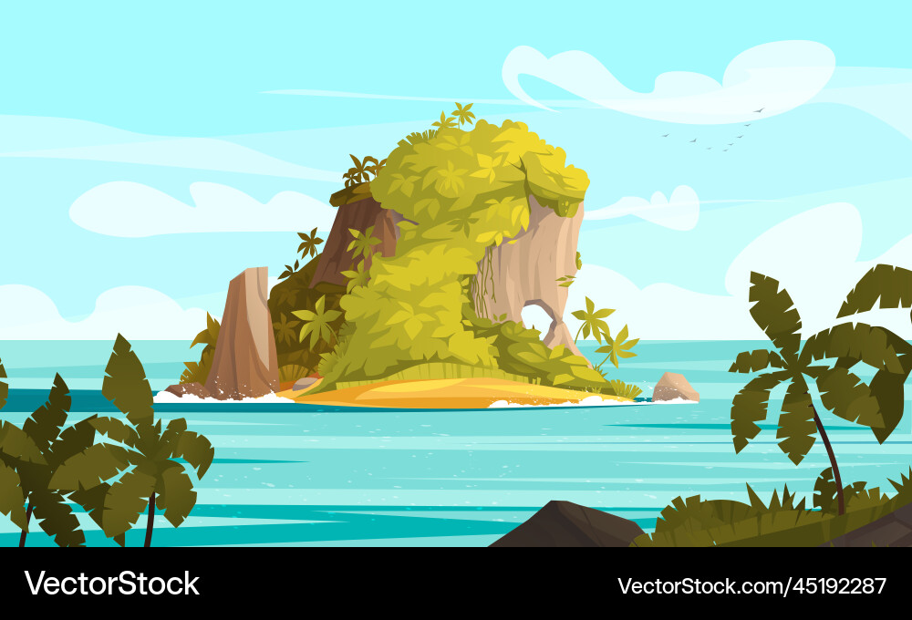Tropical island cartoon Royalty Free Vector Image