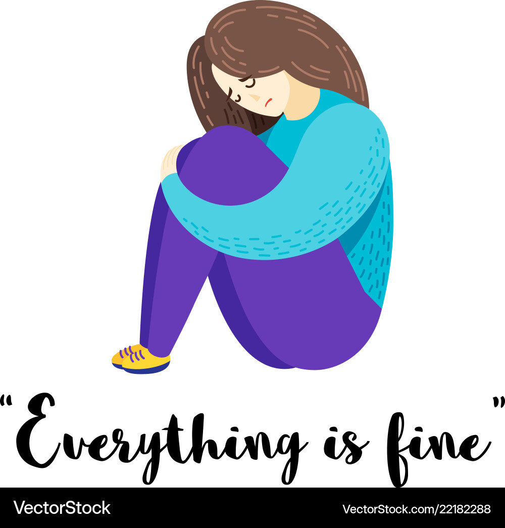 Cartoon flat of depression Royalty Free Vector Image