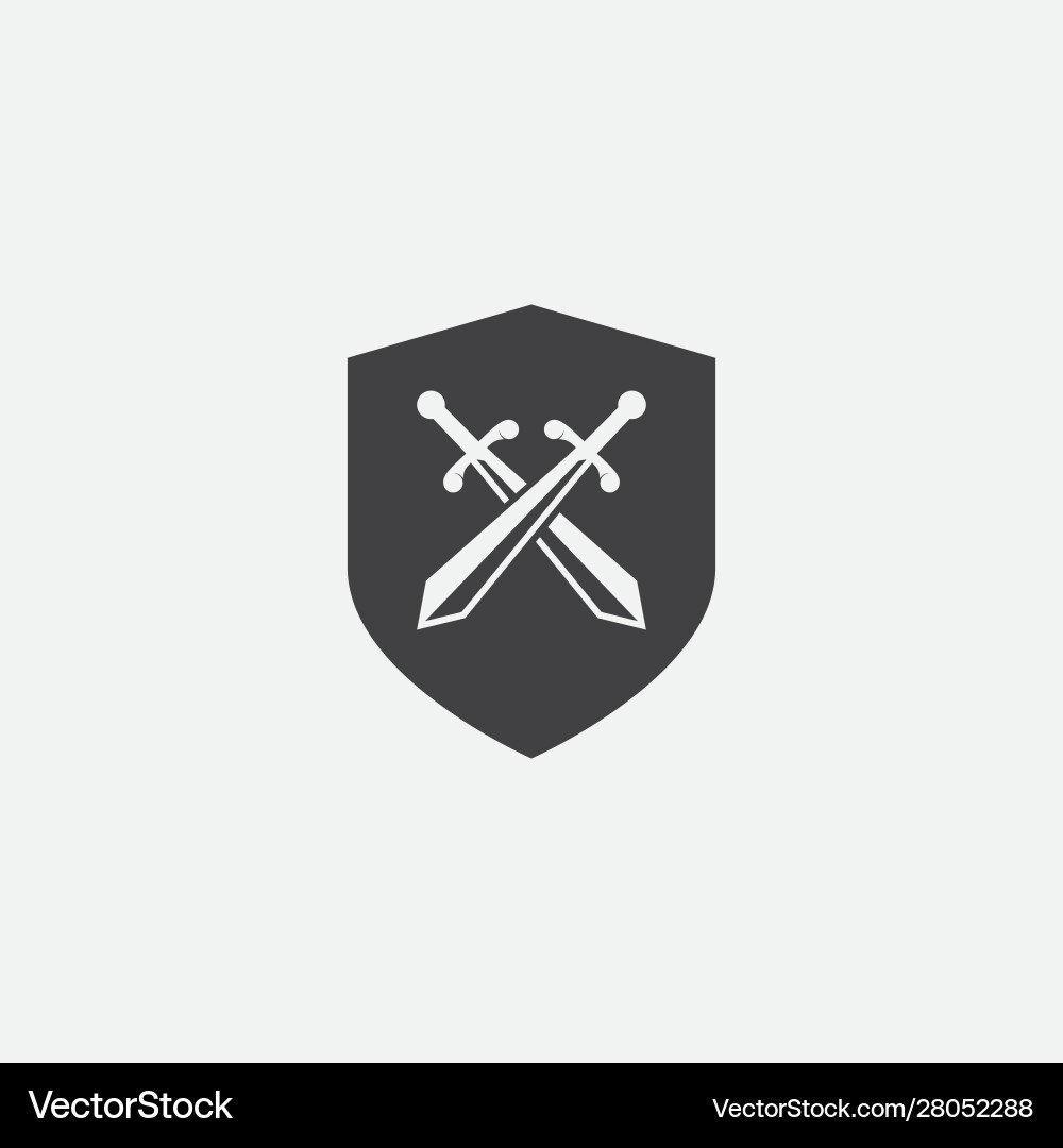Crossed swords and shield Royalty Free Vector Image