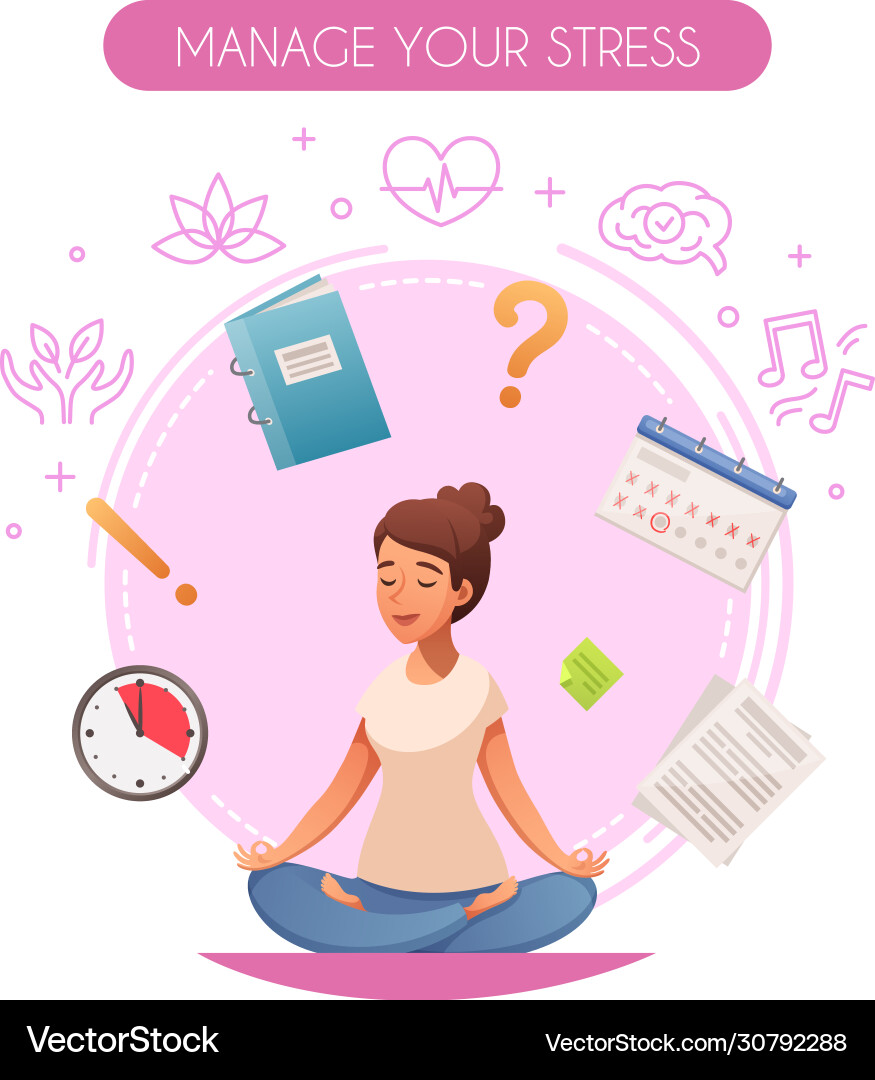 Healthy lifestyle cartoon composition Royalty Free Vector