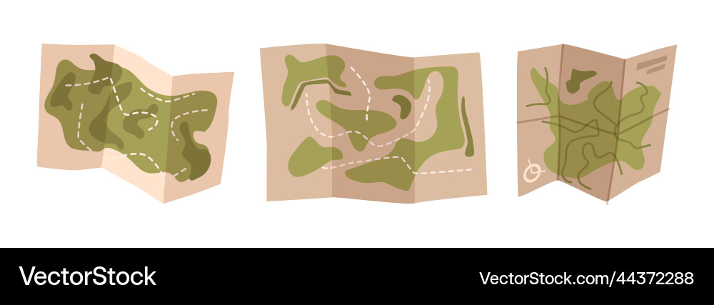 Map with trails for camping Royalty Free Vector Image