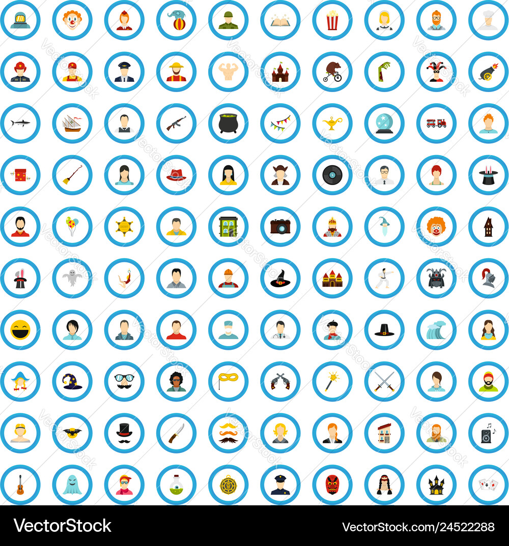 Movie Actor Icon Set Royalty Free Vector Image