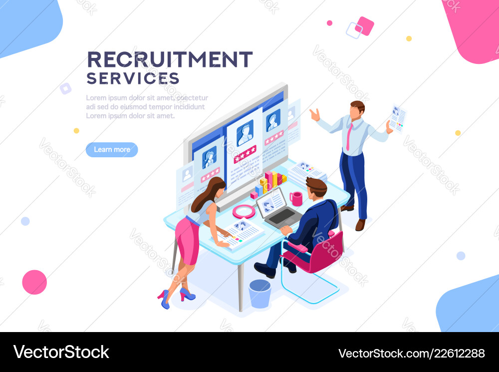 Recruitment presentation template Royalty Free Vector Image
