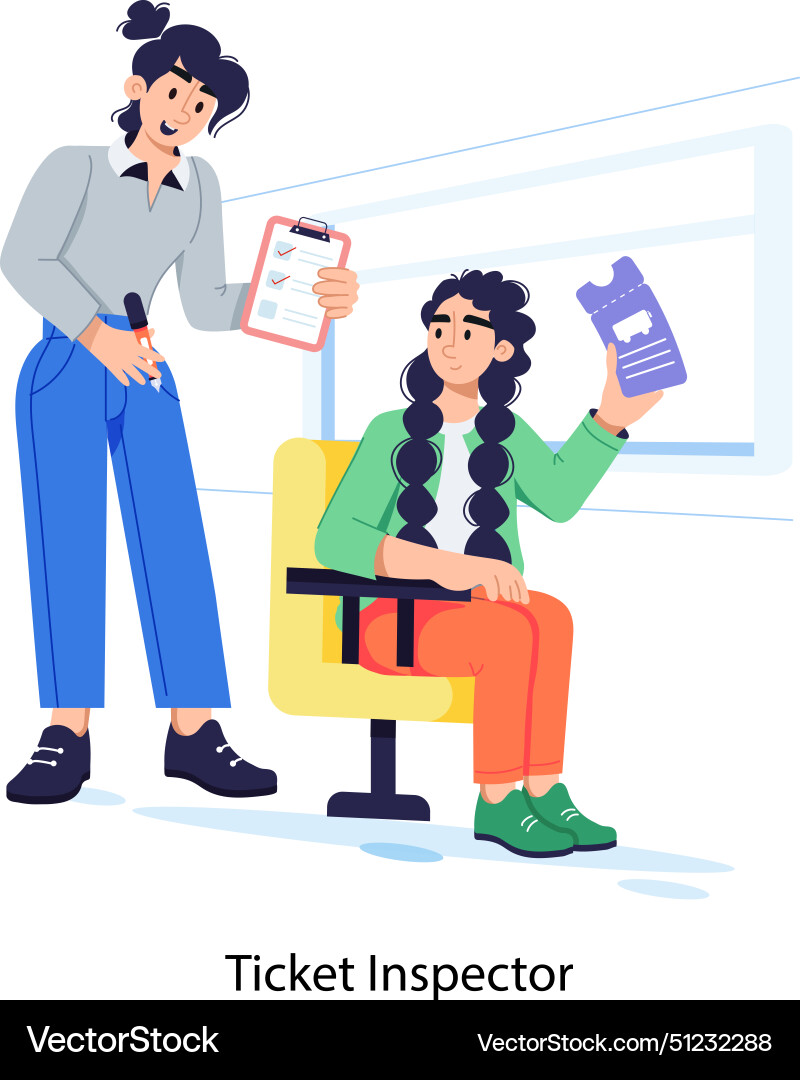 Ticket inspector Royalty Free Vector Image - VectorStock