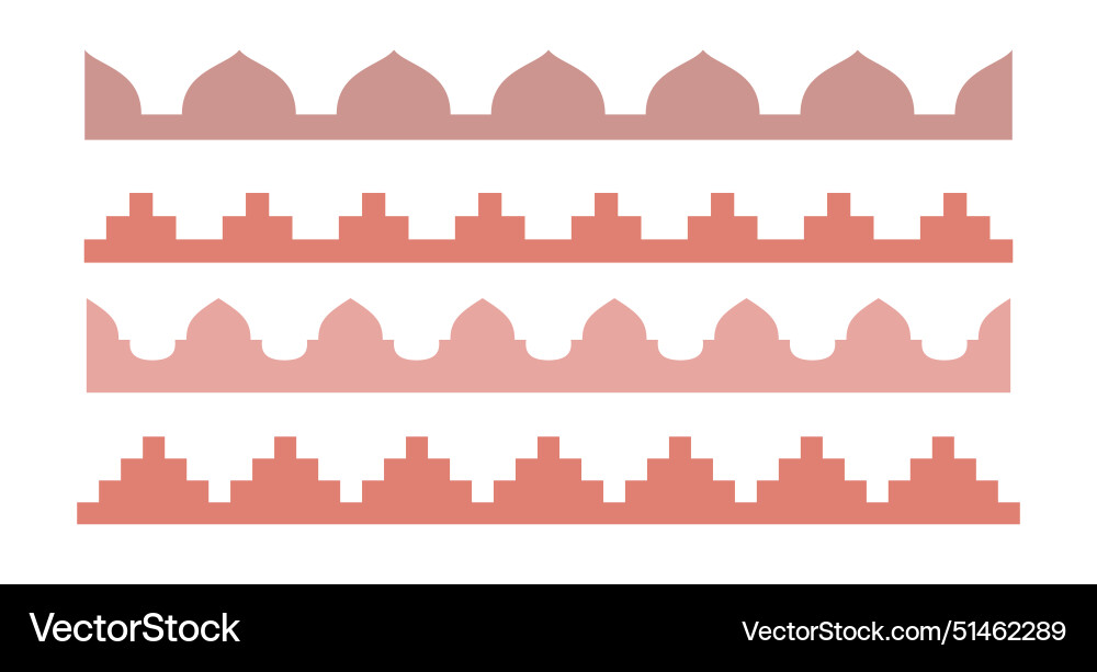 Arabic abstract house borders simple boho roof Vector Image