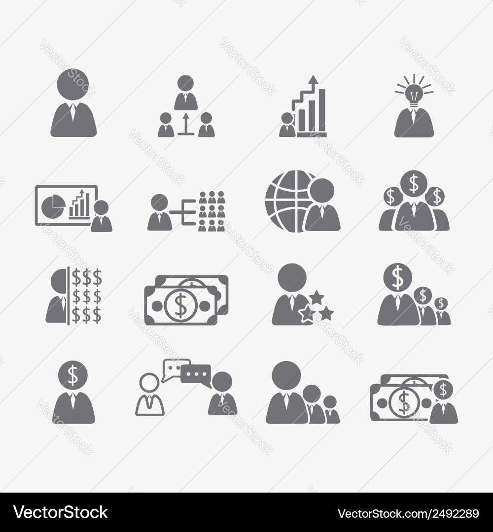 Business human icons Royalty Free Vector Image