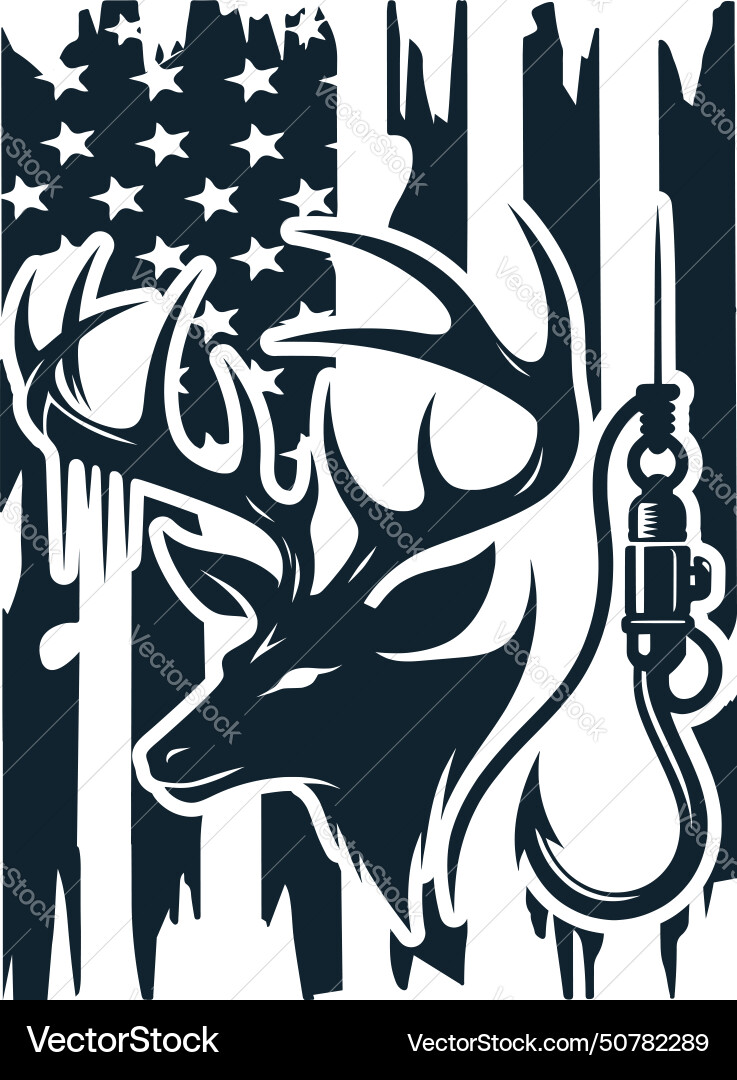 Deer flag svg jag jagd sv Lizenzfreies Vektorbild