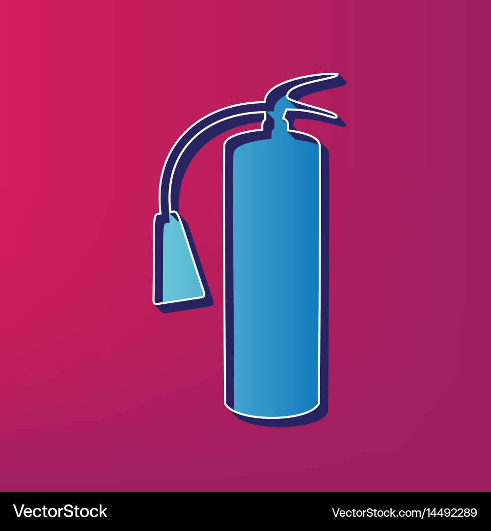 Fire extinguisher sign blue 3d printed Royalty Free Vector