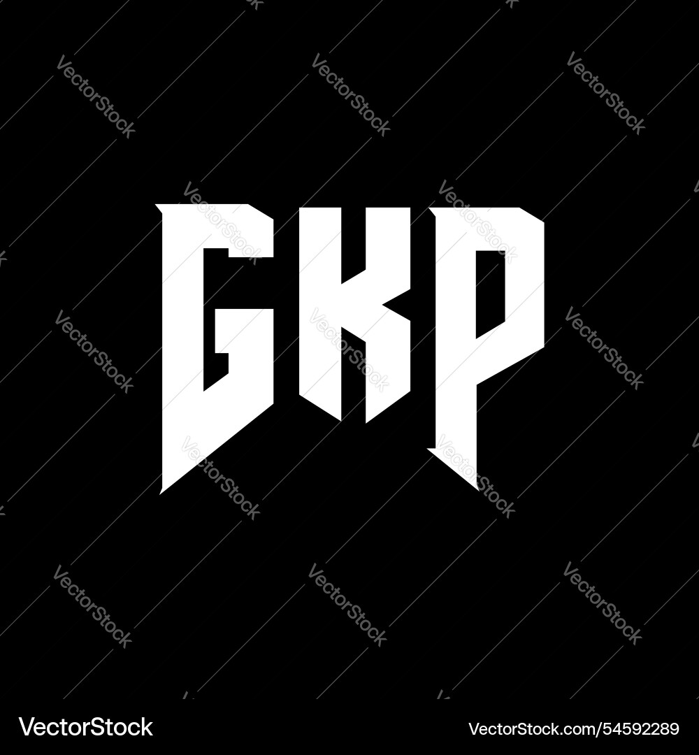 Gkp letter logo design for technology company Vector Image