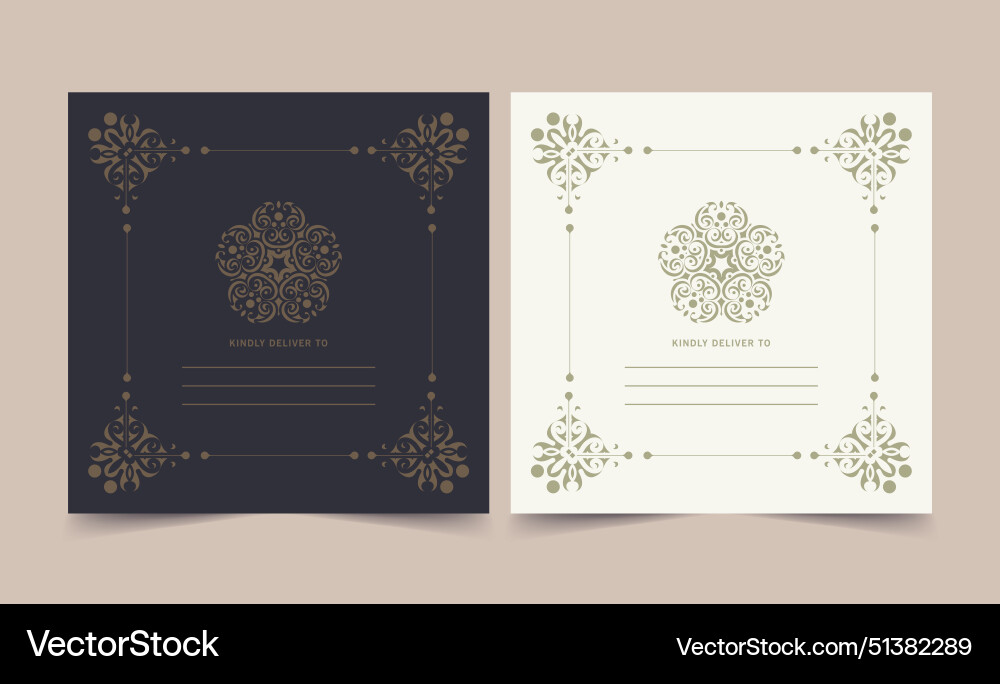 Invitation card with ornamental logo Royalty Free Vector