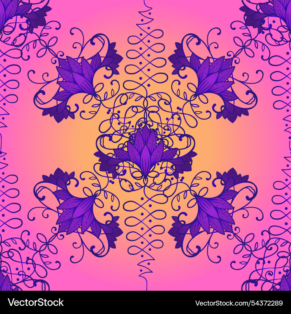 Lotus and sacred geometry seamless pattern Vector Image