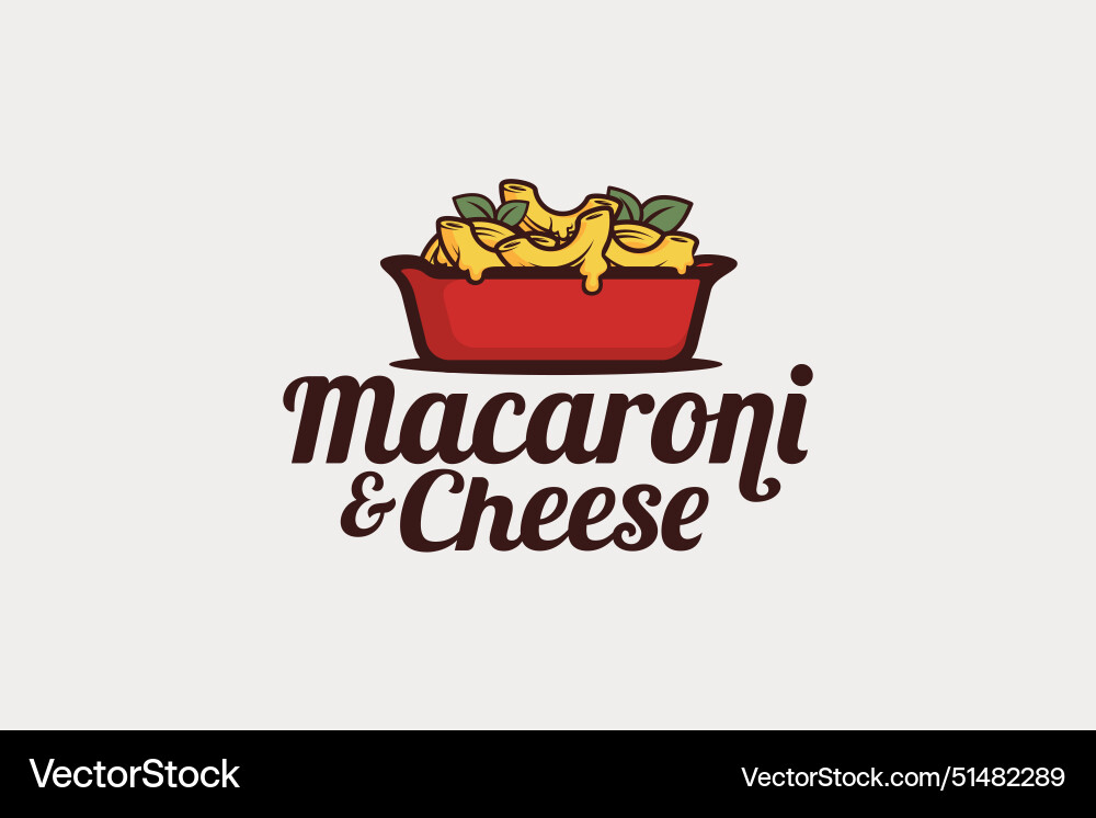 Macaroni and cheese logo with a combination Vector Image