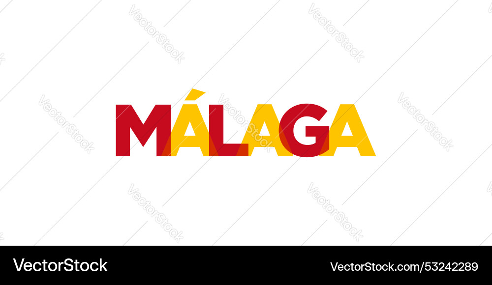 Malaga in the spain emblem design features Vector Image