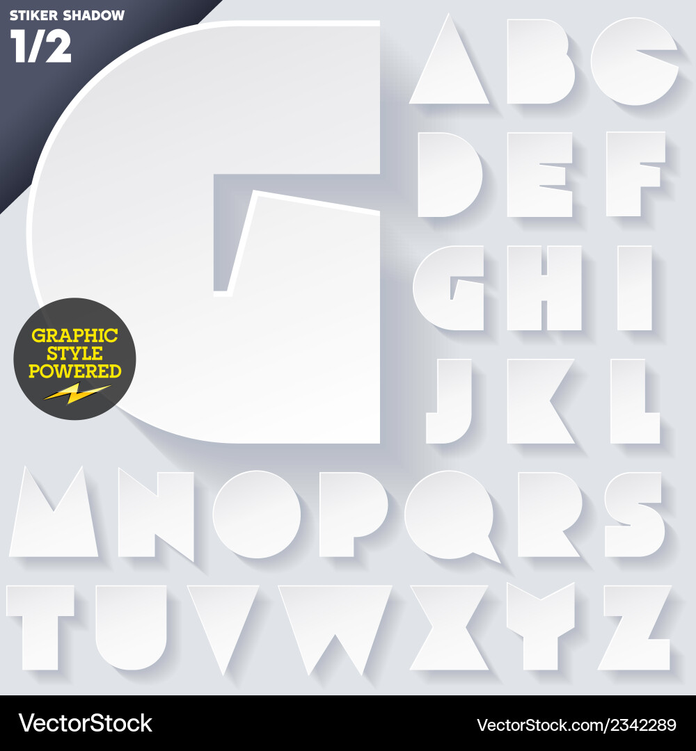 Modern flat alphabet with long ambient shadow Vector Image