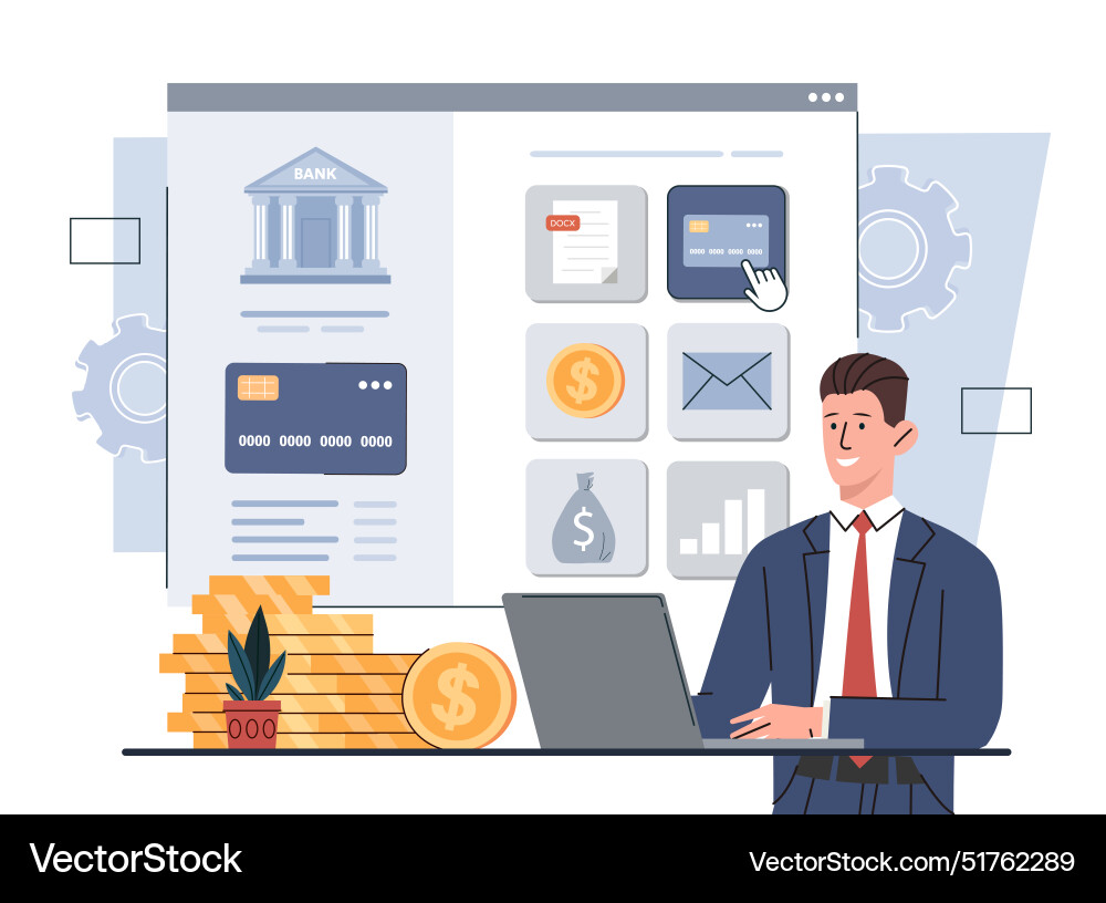 Online banking concept Royalty Free Vector Image