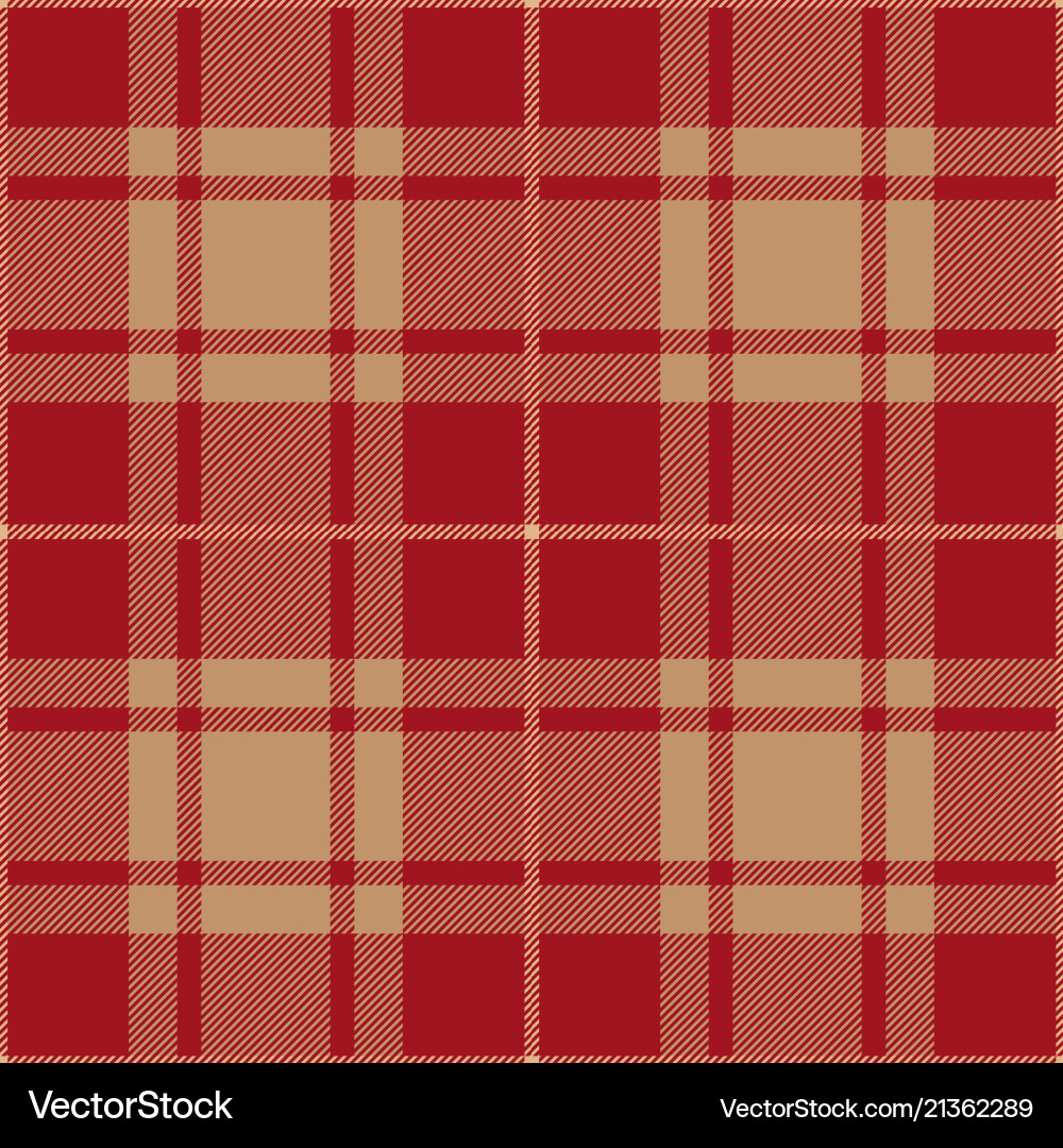 Red and beige tartan plaid seamless pattern Vector Image