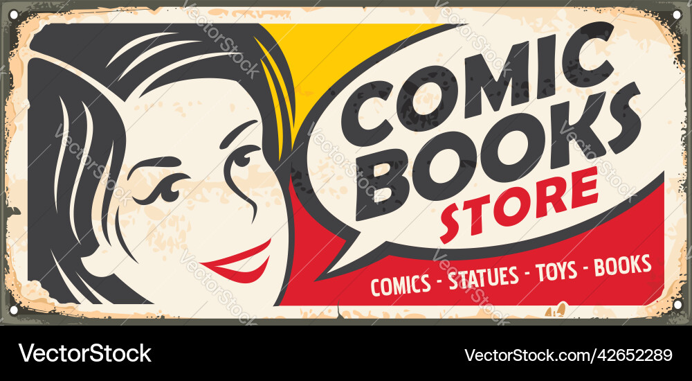 Retro Comic Book Store Sign Royalty Free Vector Image