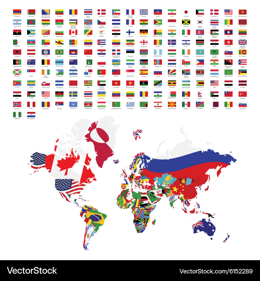 World Flags Collection Royalty Free Vector Image