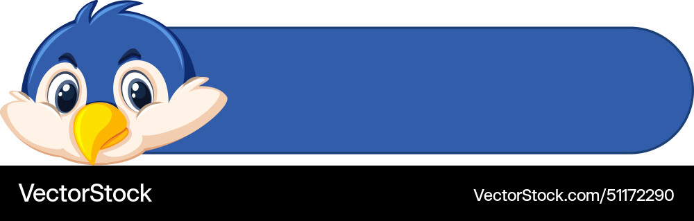 A blue bird with banner Royalty Free Vector Image