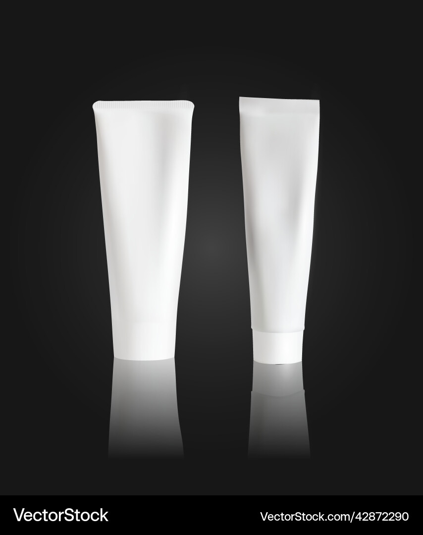 Cream tube mockup on black background Royalty Free Vector