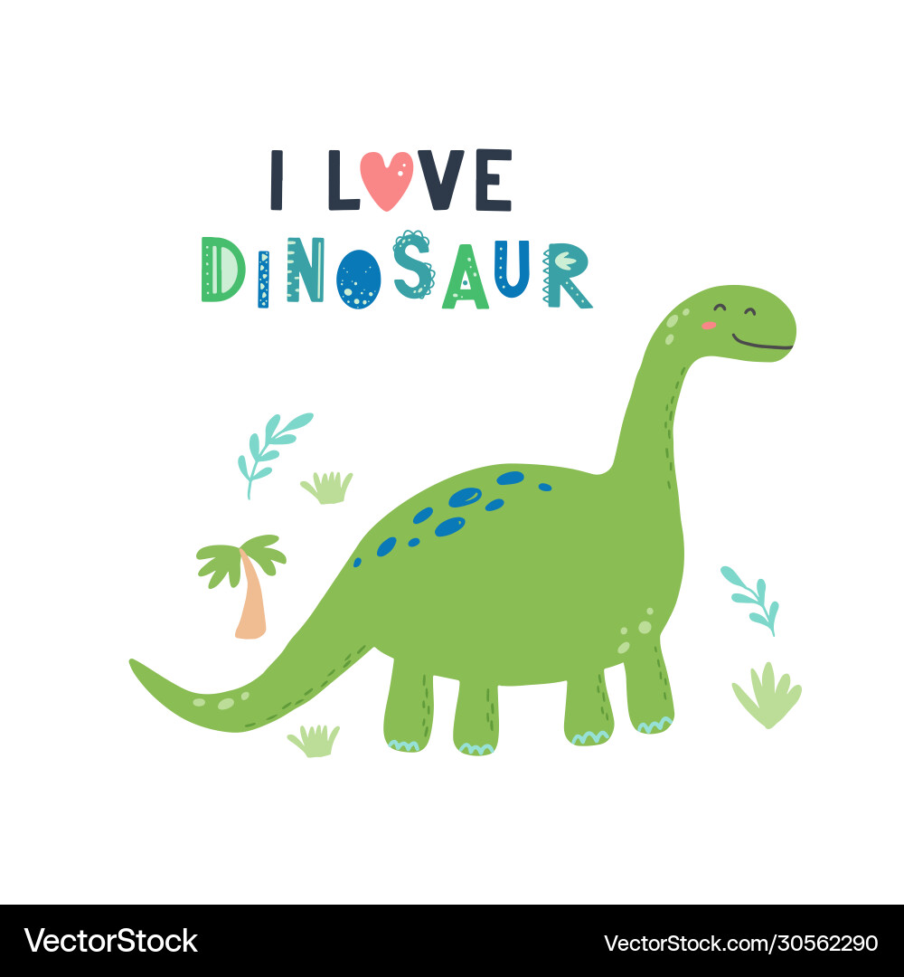 Cute dinosaur hand drawn style for kids design Vector Image
