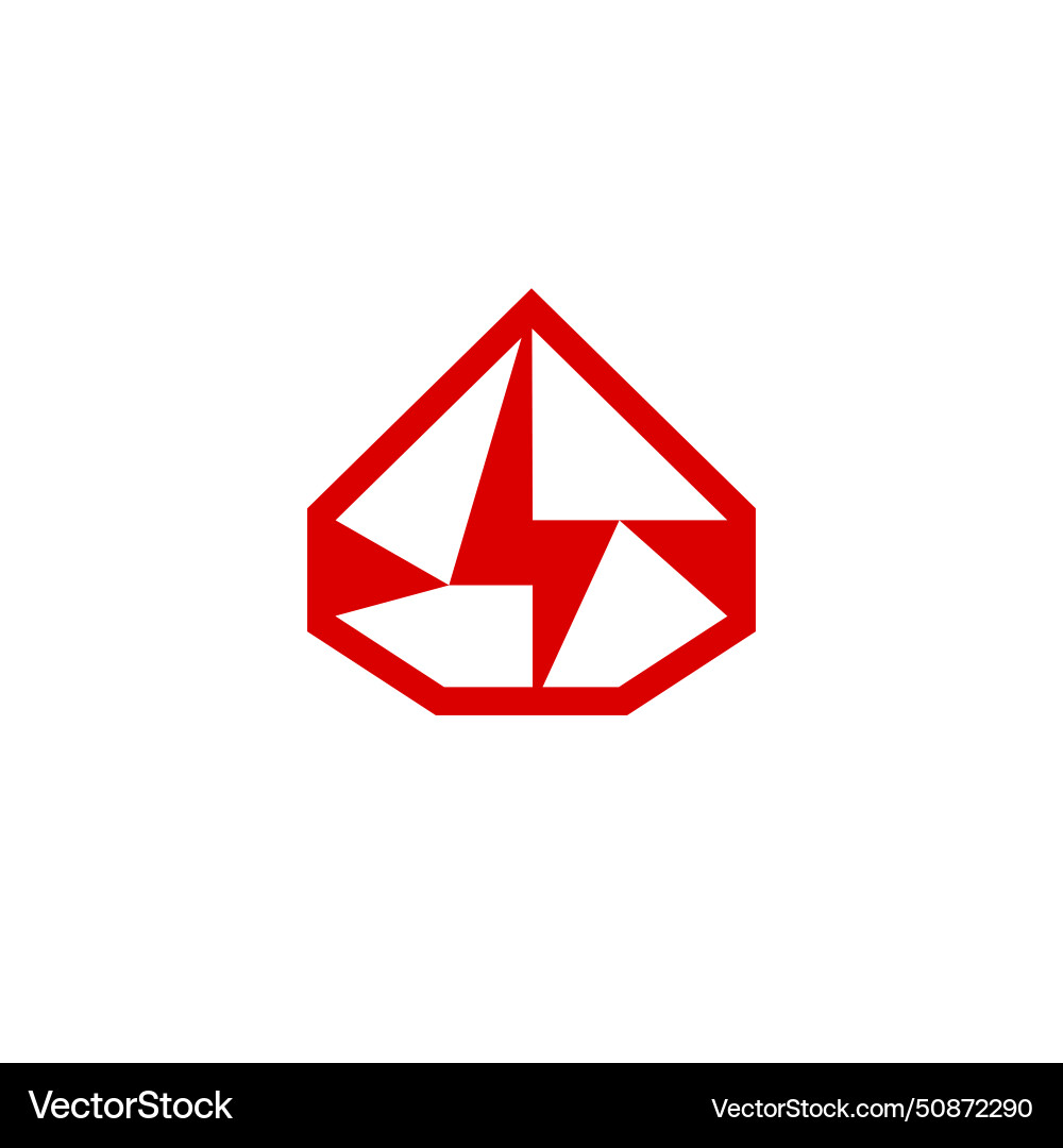 Electric diamond logo red Royalty Free Vector Image