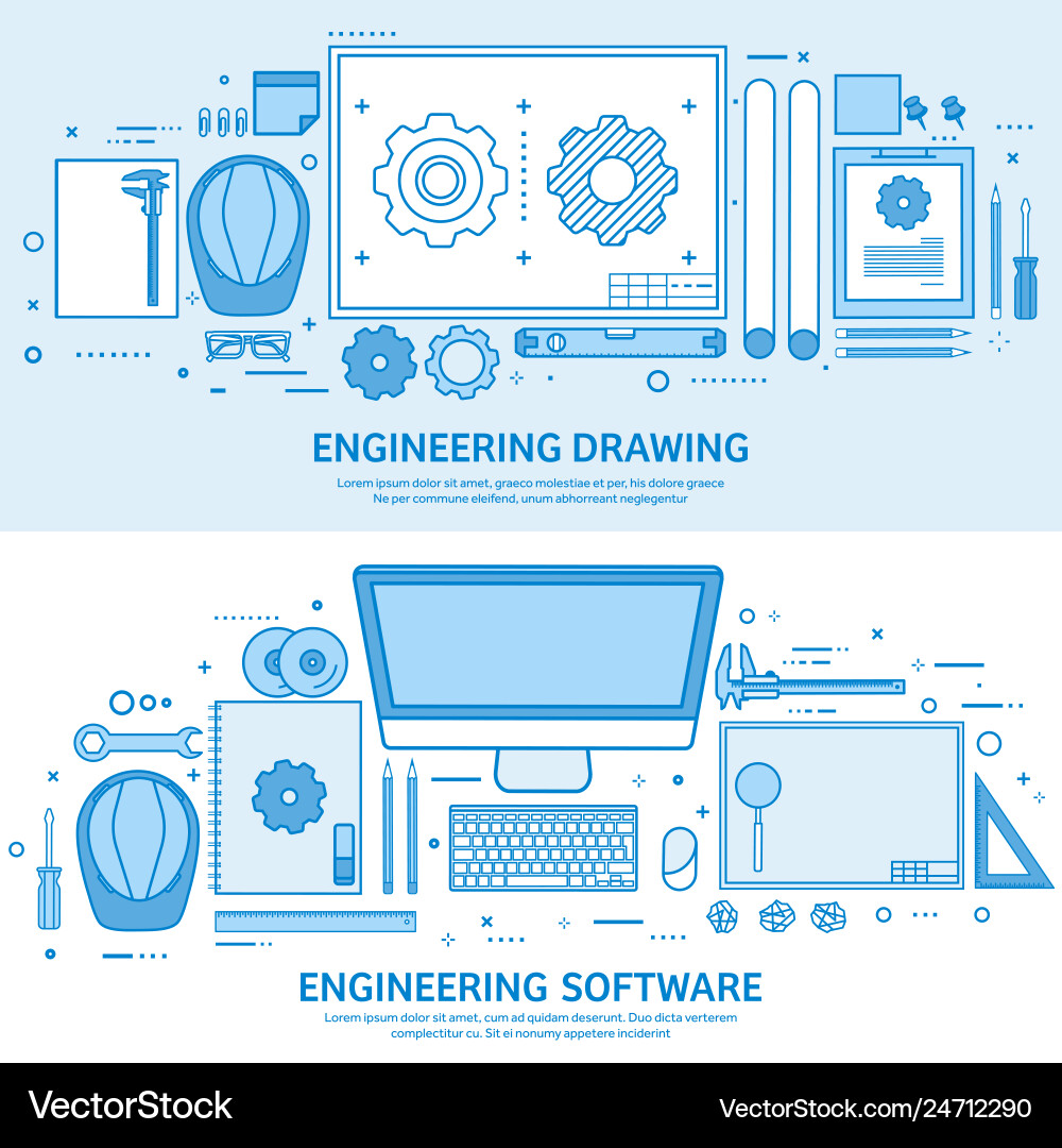 Engineering and architecture drawing construction Vector Image
