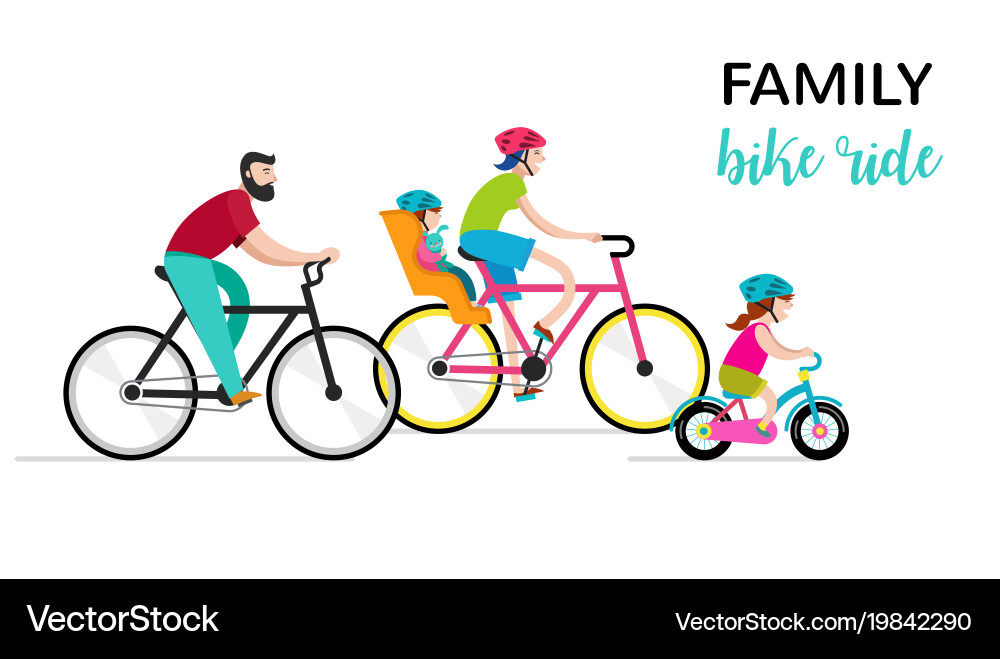 Family Cycling Adventure Royalty Free Vector Image