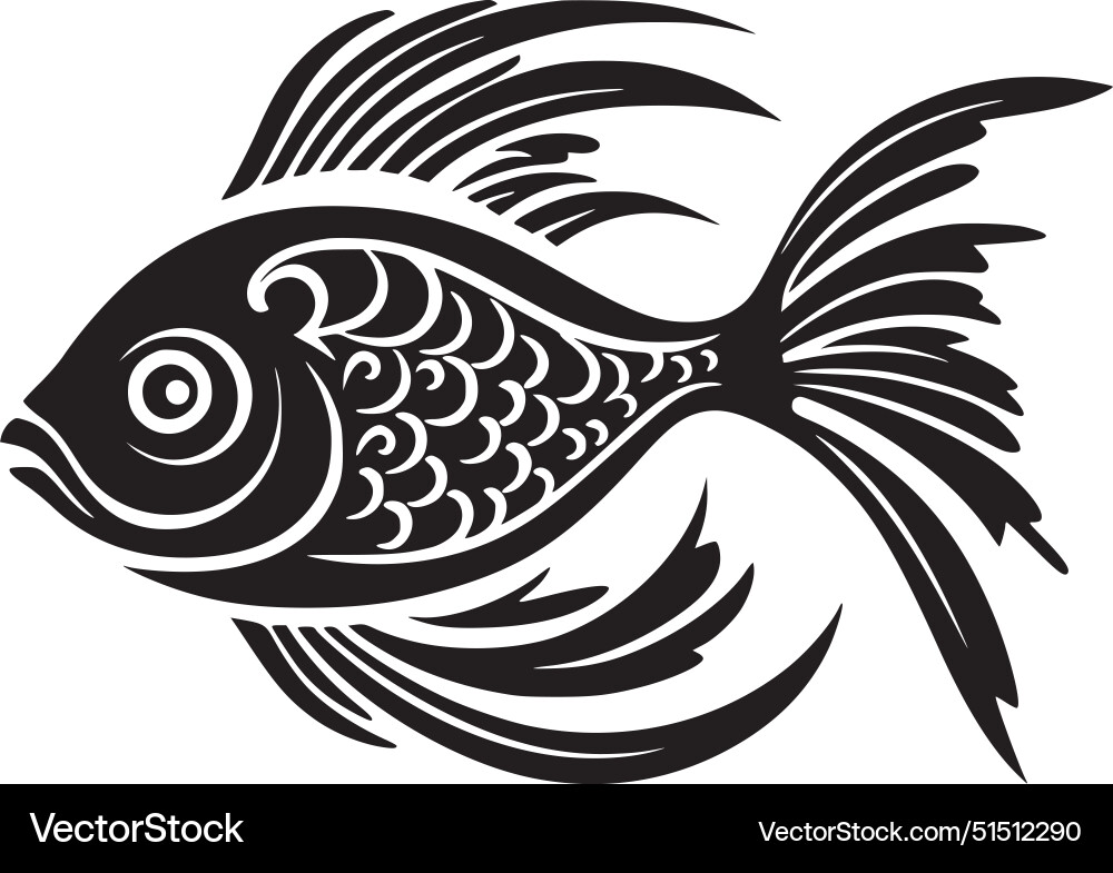 Fish - black and white isolated icon Royalty Free Vector