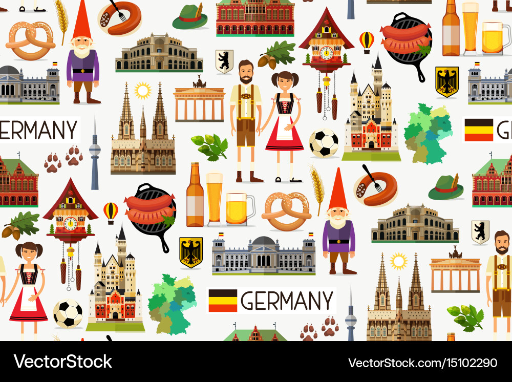 Germany travel map Royalty Free Vector Image - VectorStock