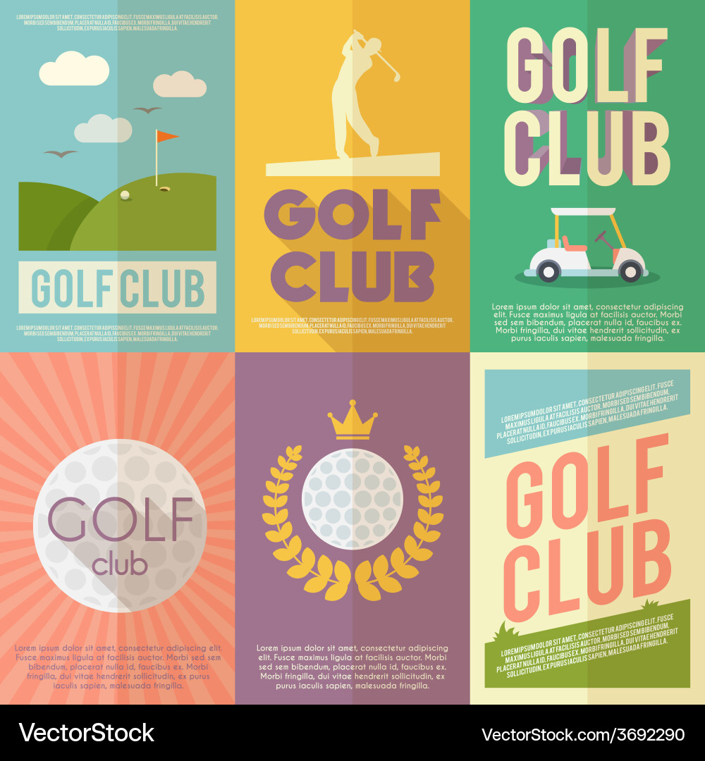 Golf poster set Royalty Free Vector Image - VectorStock