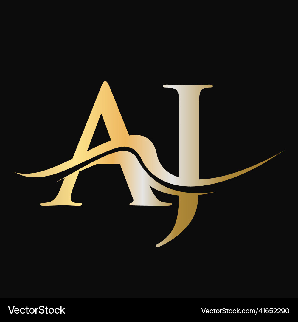 Letter aj logo design initial logotype Royalty Free Vector