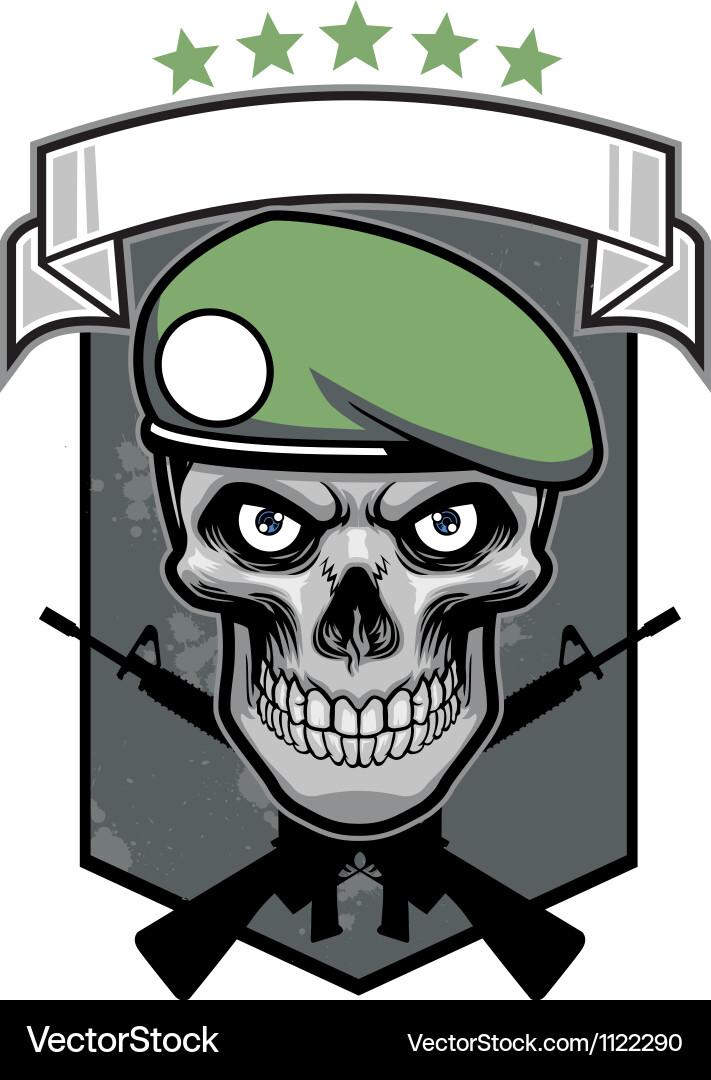 Military skull Royalty Free Vector Image - VectorStock