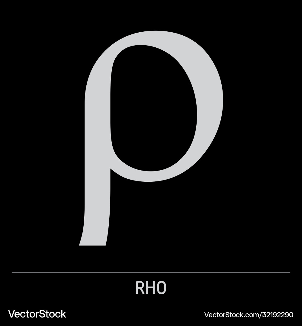 Rho griechischen Buchstaben Symbol Lizenzfreies Vektorbild