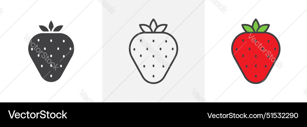Strawberry icon set strawberry fruit symbol in Vector Image