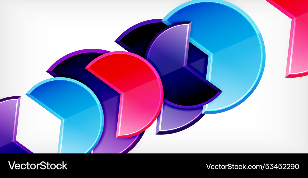 Trendy round shapes with triangular angle design Vector Image